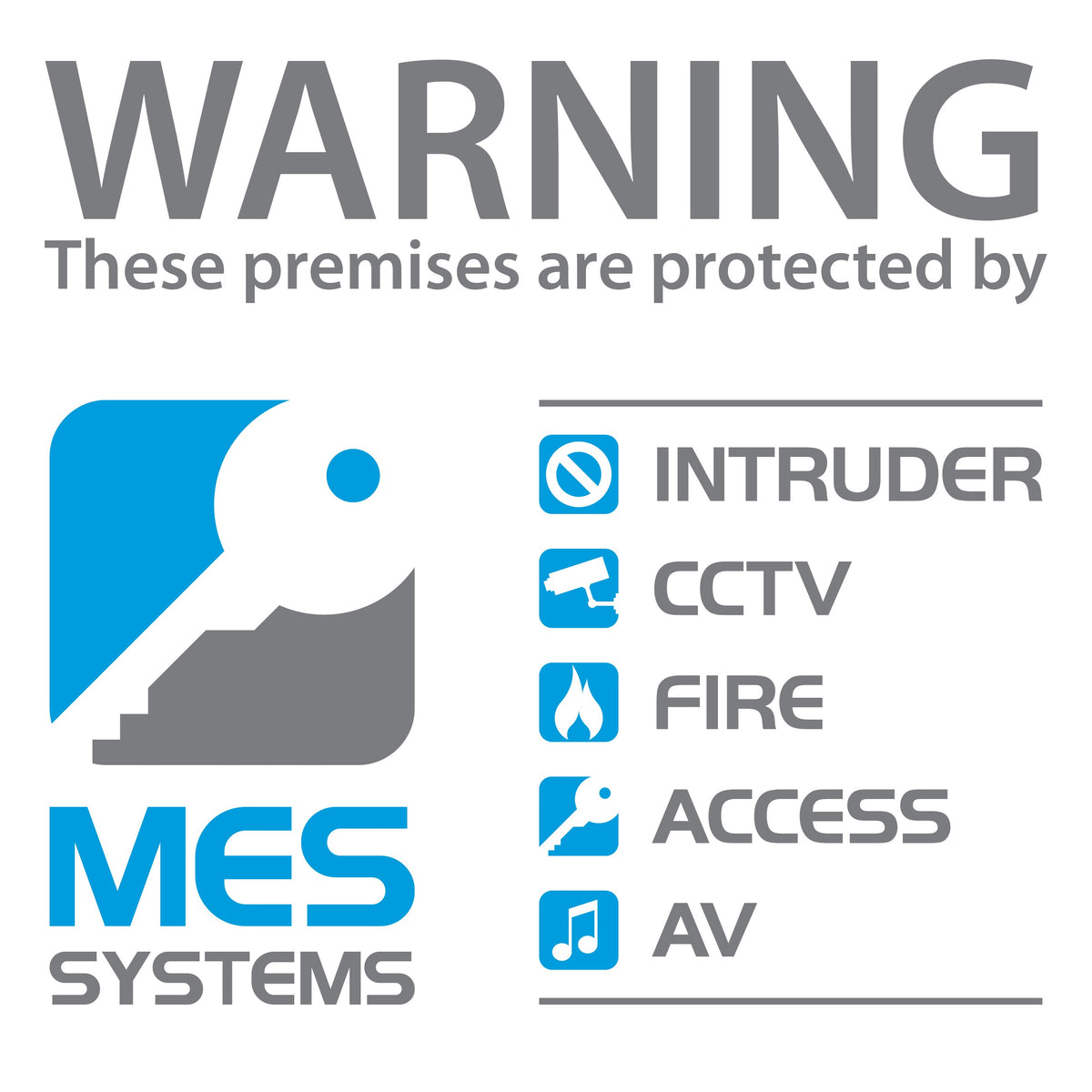 MES Systems Window Warning Sticker (11cmx11cm) Customers only – MES ...